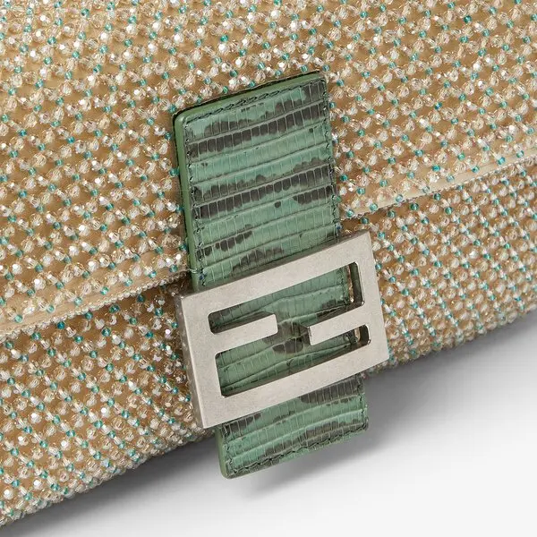 Fendi Baguette® 26424 Two-tone Beaded Mesh Bag